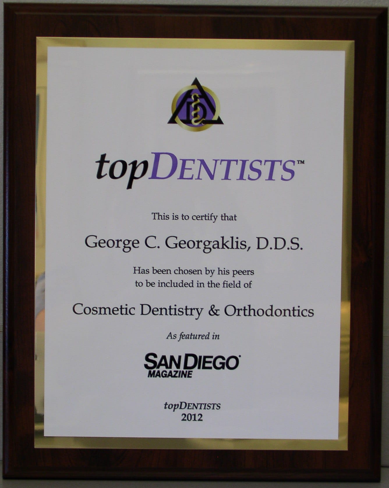 Dr. George Wins San Diego Magazine's Top Dentist Award - Dr. George C ...